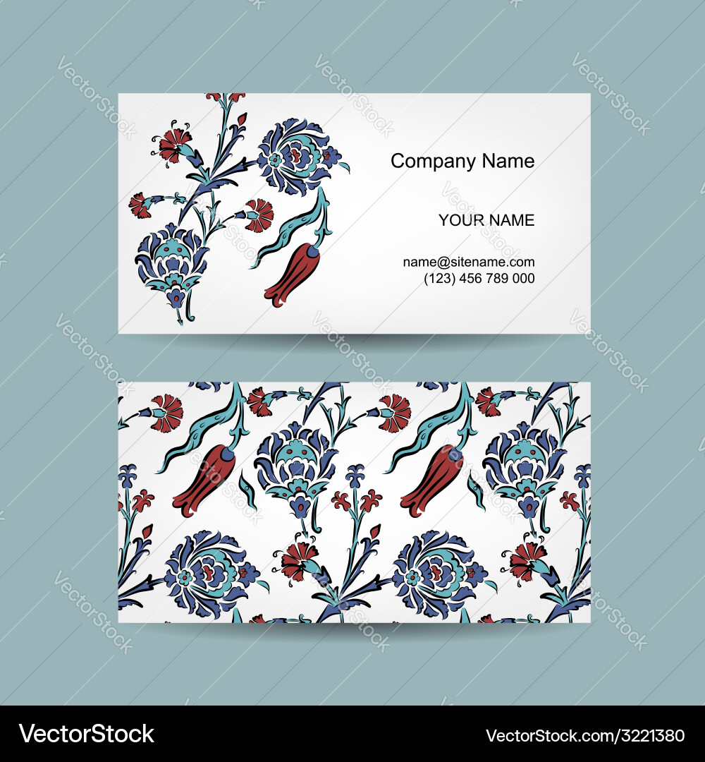 Set business cards design turkish ornament Vector Image