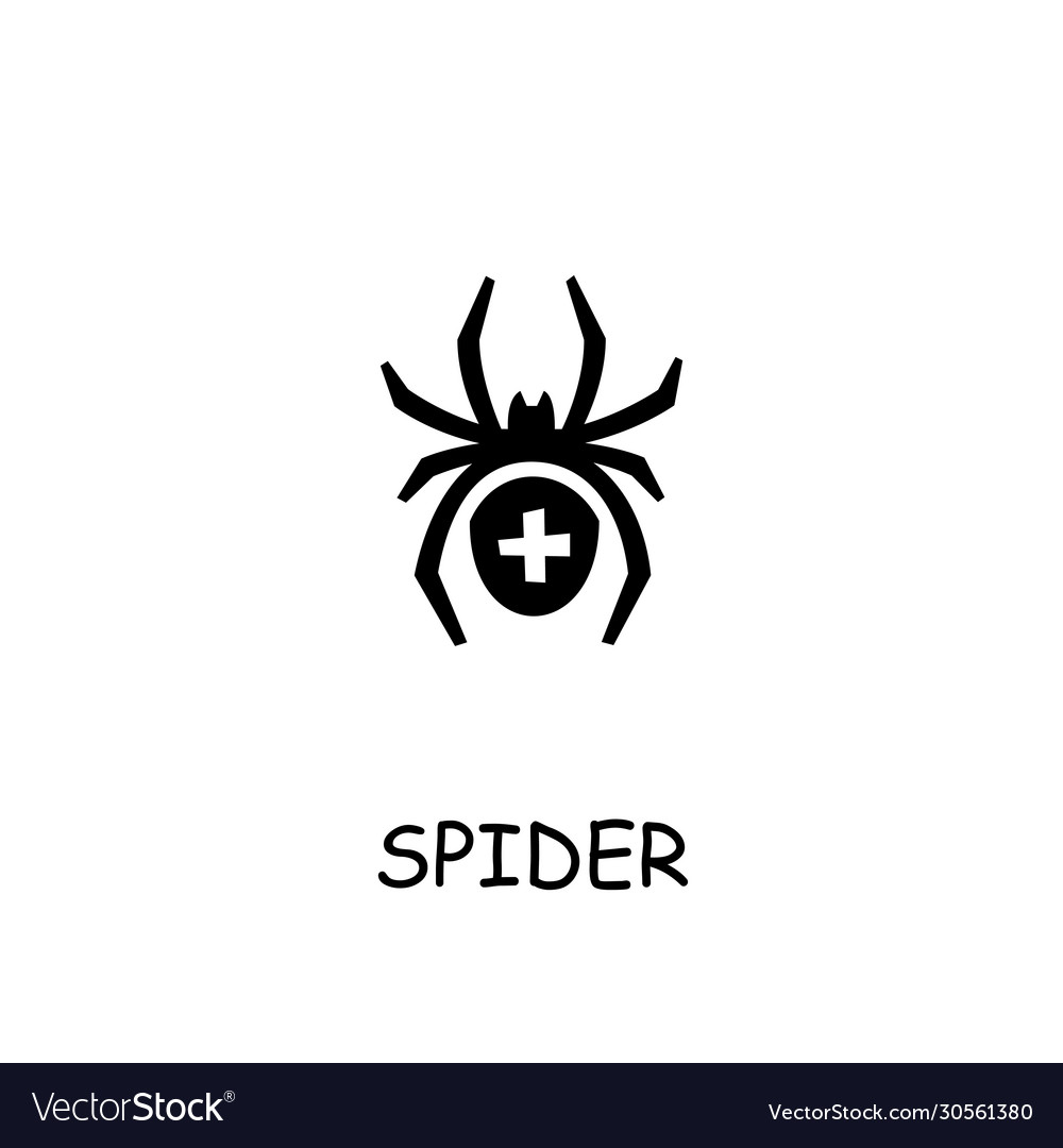Spider flat icon Royalty Free Vector Image - VectorStock