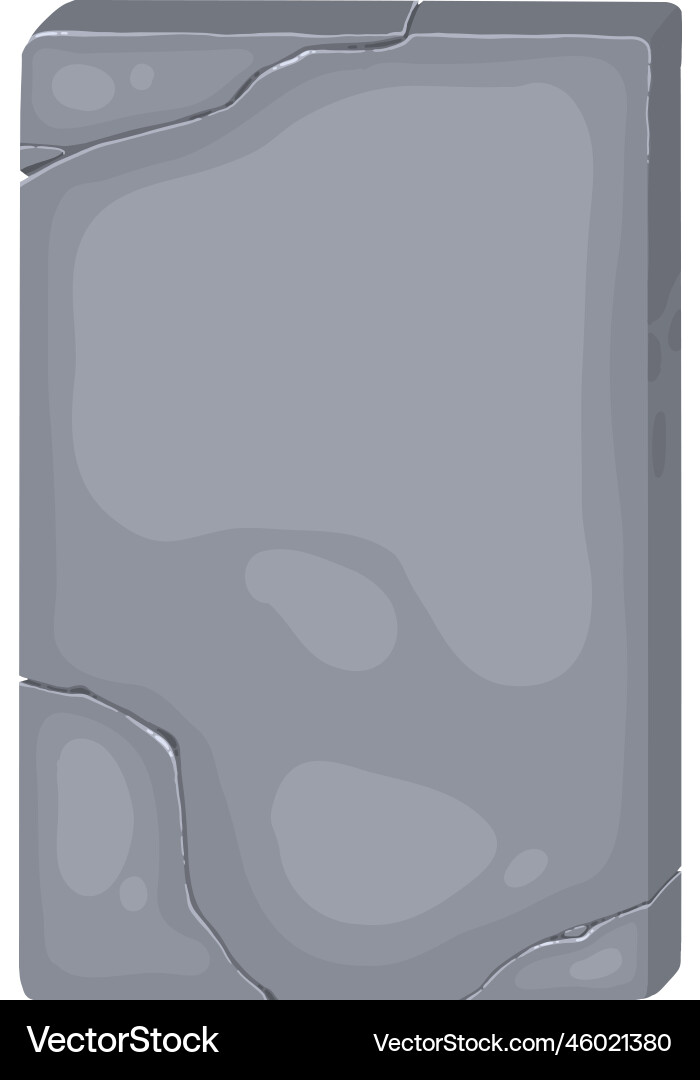 Stone plate board banner for games gui design Vector Image