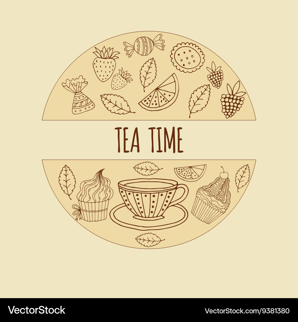 Tea time Royalty Free Vector Image - VectorStock