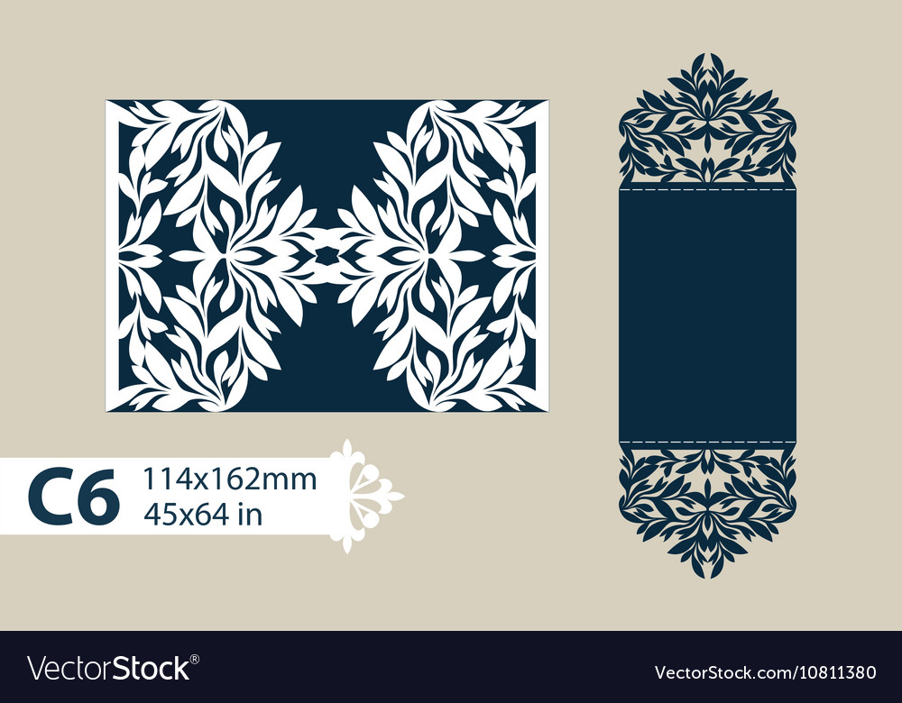 Template greeting card with openwork pattern Vector Image