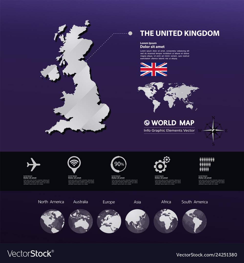 United kingdom map Royalty Free Vector Image - VectorStock