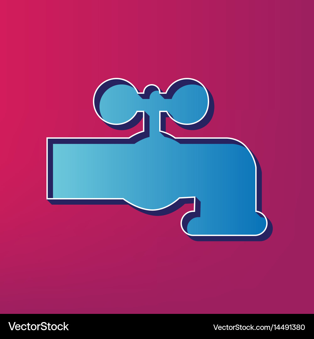 Water faucet sign blue 3d Royalty Free Vector Image