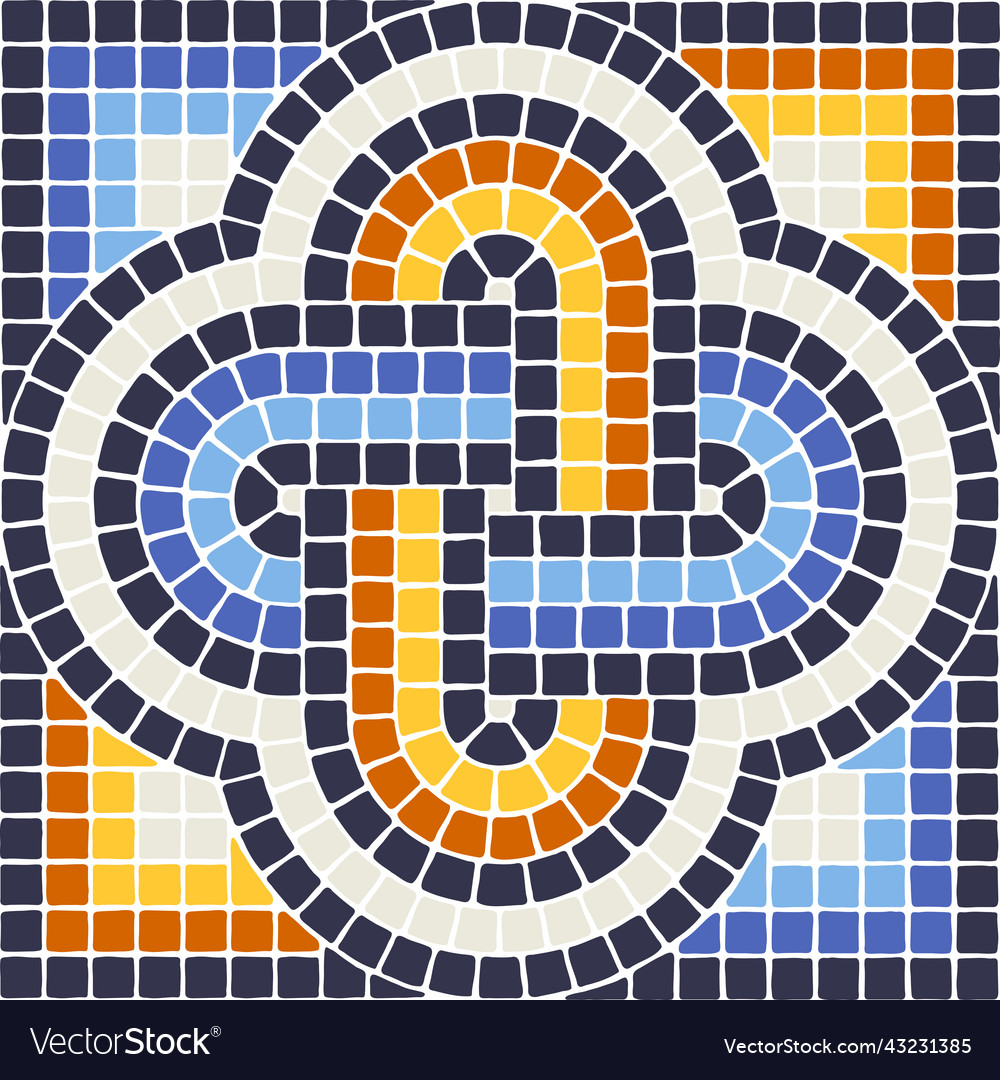 Ancient mosaic tile pattern decorative antique Vector Image