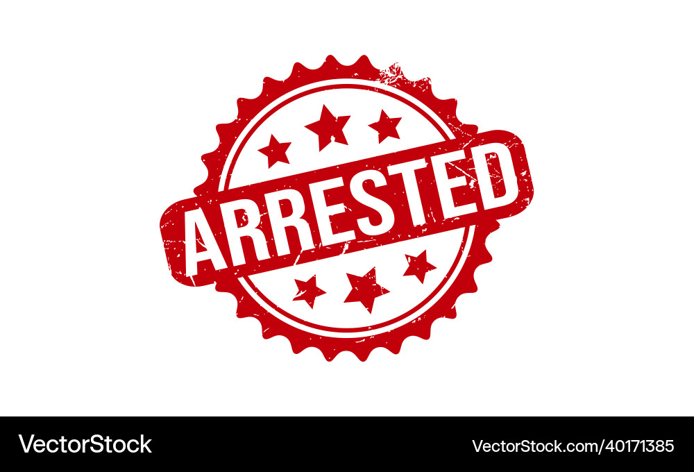 Arrested rubber grunge stamp seal Royalty Free Vector Image