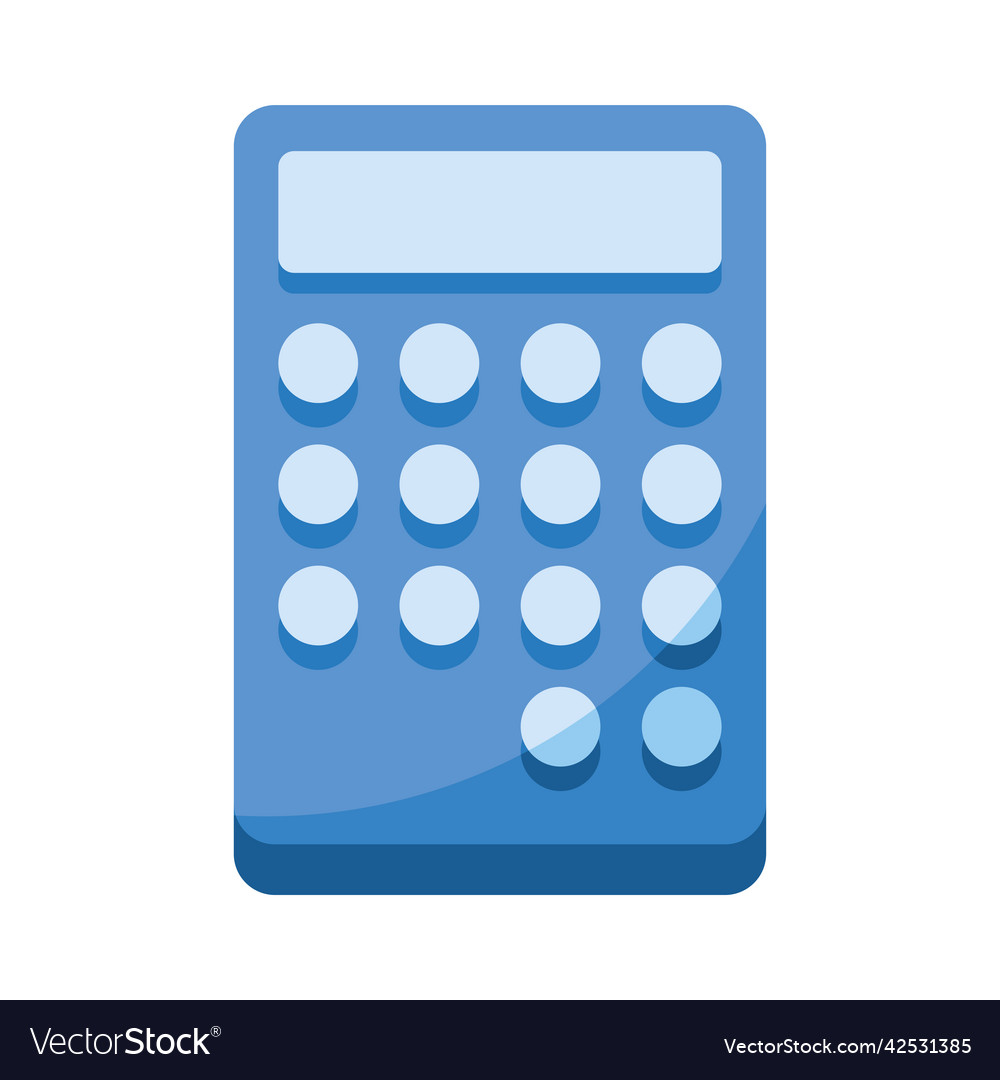 Blue calculator math device Royalty Free Vector Image
