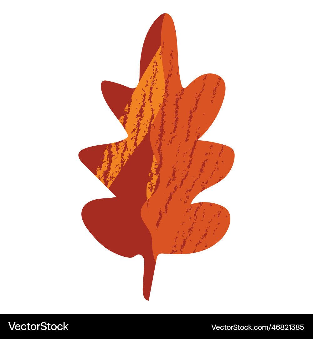 Brown rounded leaf flat Royalty Free Vector Image