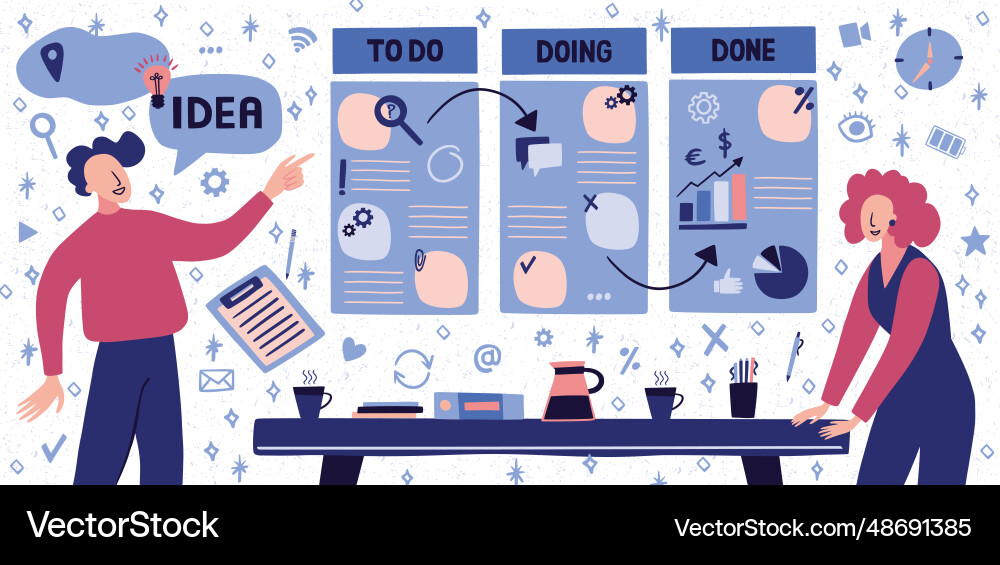 Business strategy employees team planning Vector Image