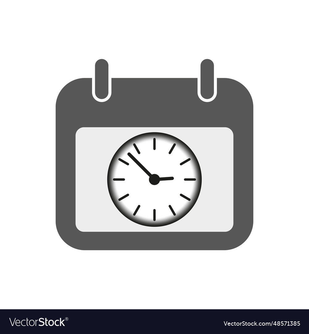 Calendar clock icon eps 10 Royalty Free Vector Image