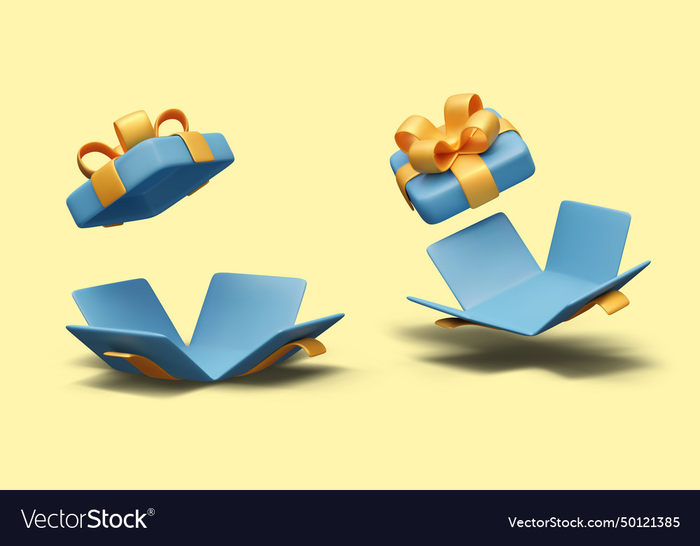 Composition with different open gift boxes Vector Image