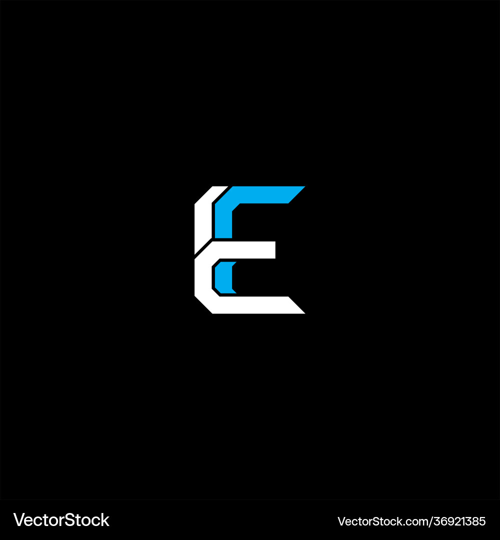 E letter logo abstract design on black color Vector Image