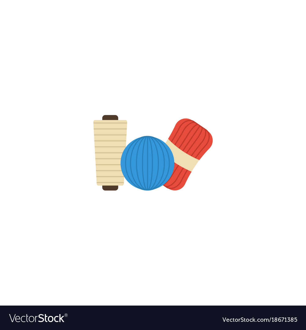 Flat icon yarn element Royalty Free Vector Image