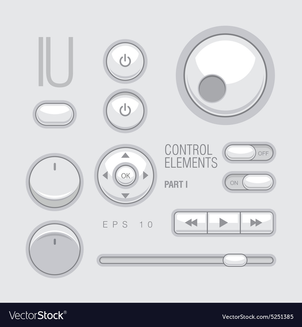 Flat web ui elements design gray Royalty Free Vector Image
