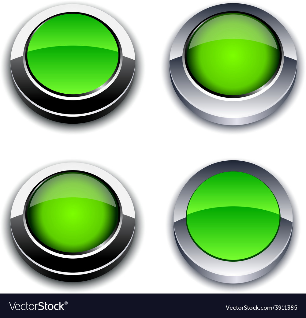 Green 3d buttons Royalty Free Vector Image - VectorStock
