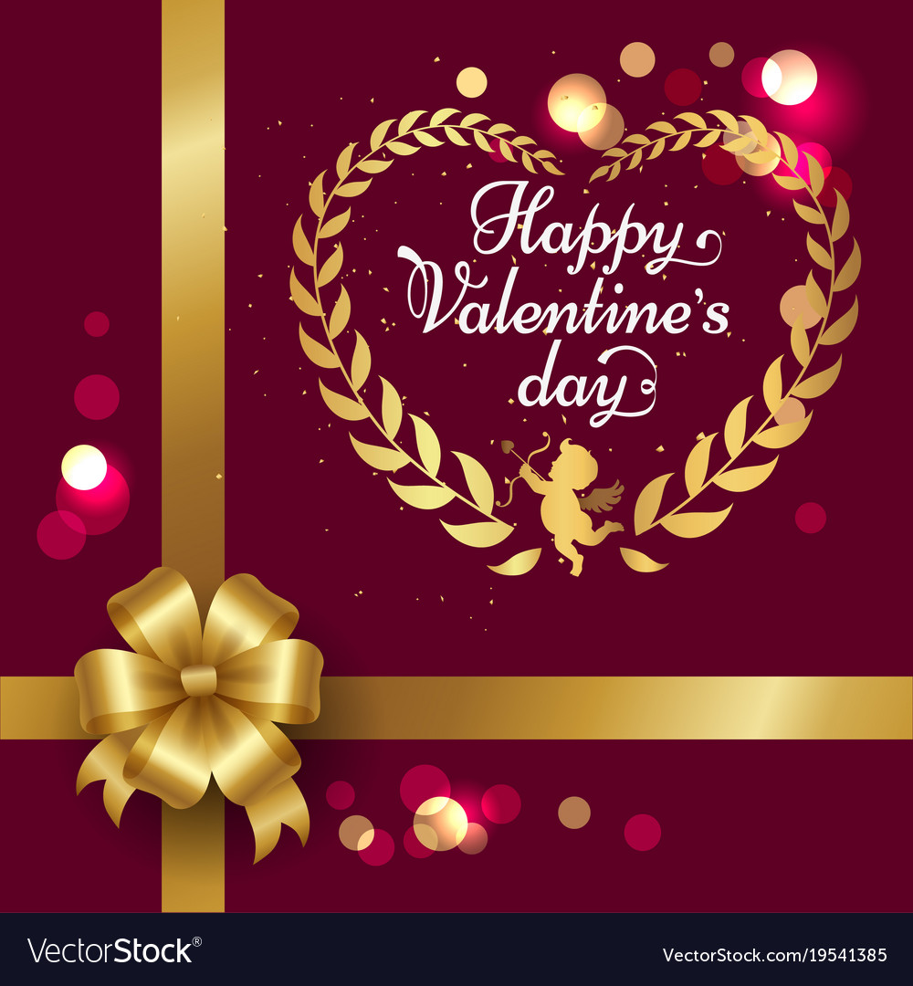 Happy valentines day poster with heart Royalty Free Vector