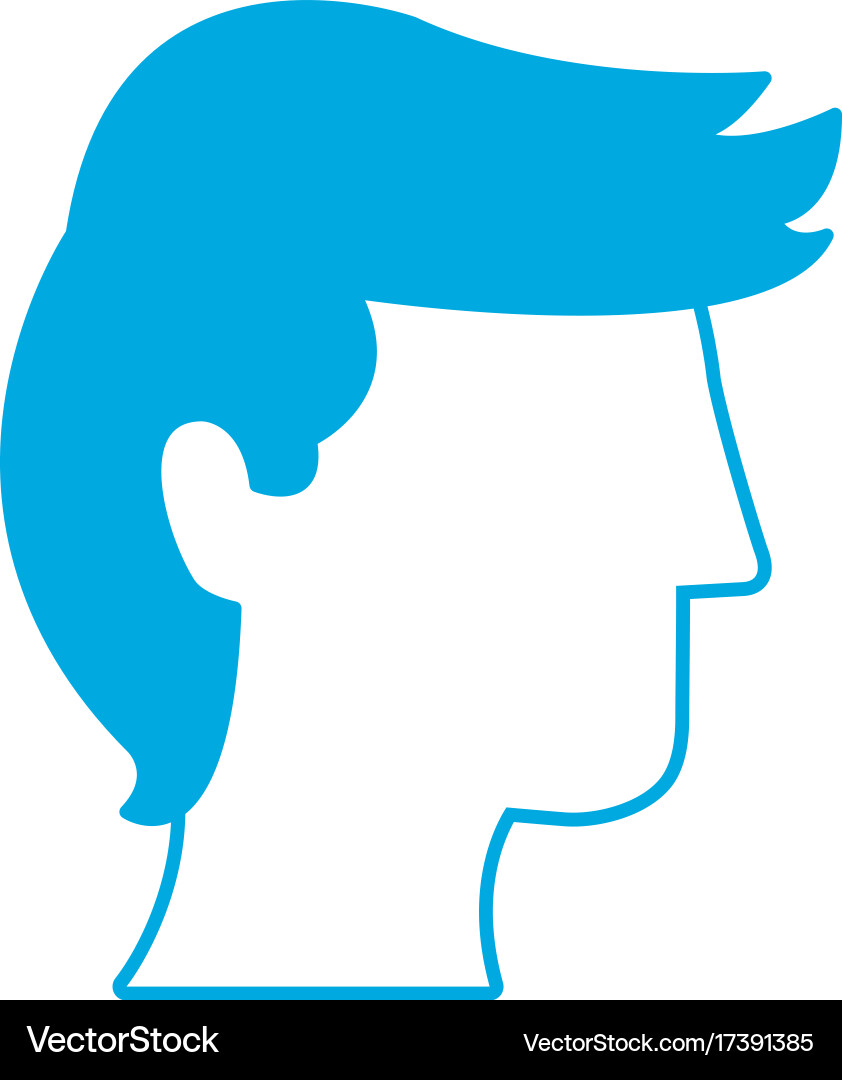 Head profile of man icon Royalty Free Vector Image