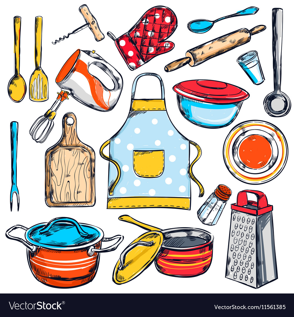Home Cooking Elements Set Royalty Free Vector Image
