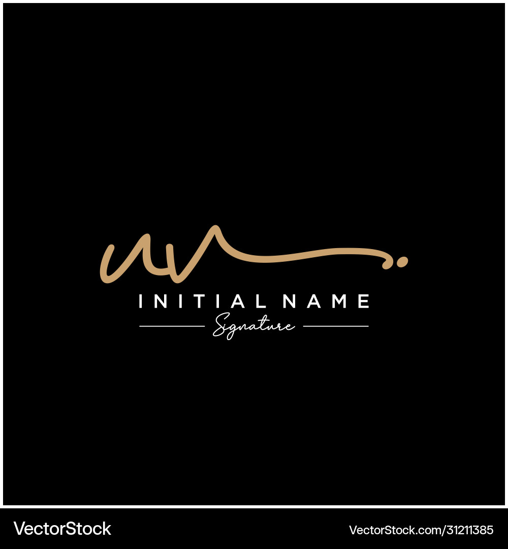 Letter uv signature logo template Royalty Free Vector Image