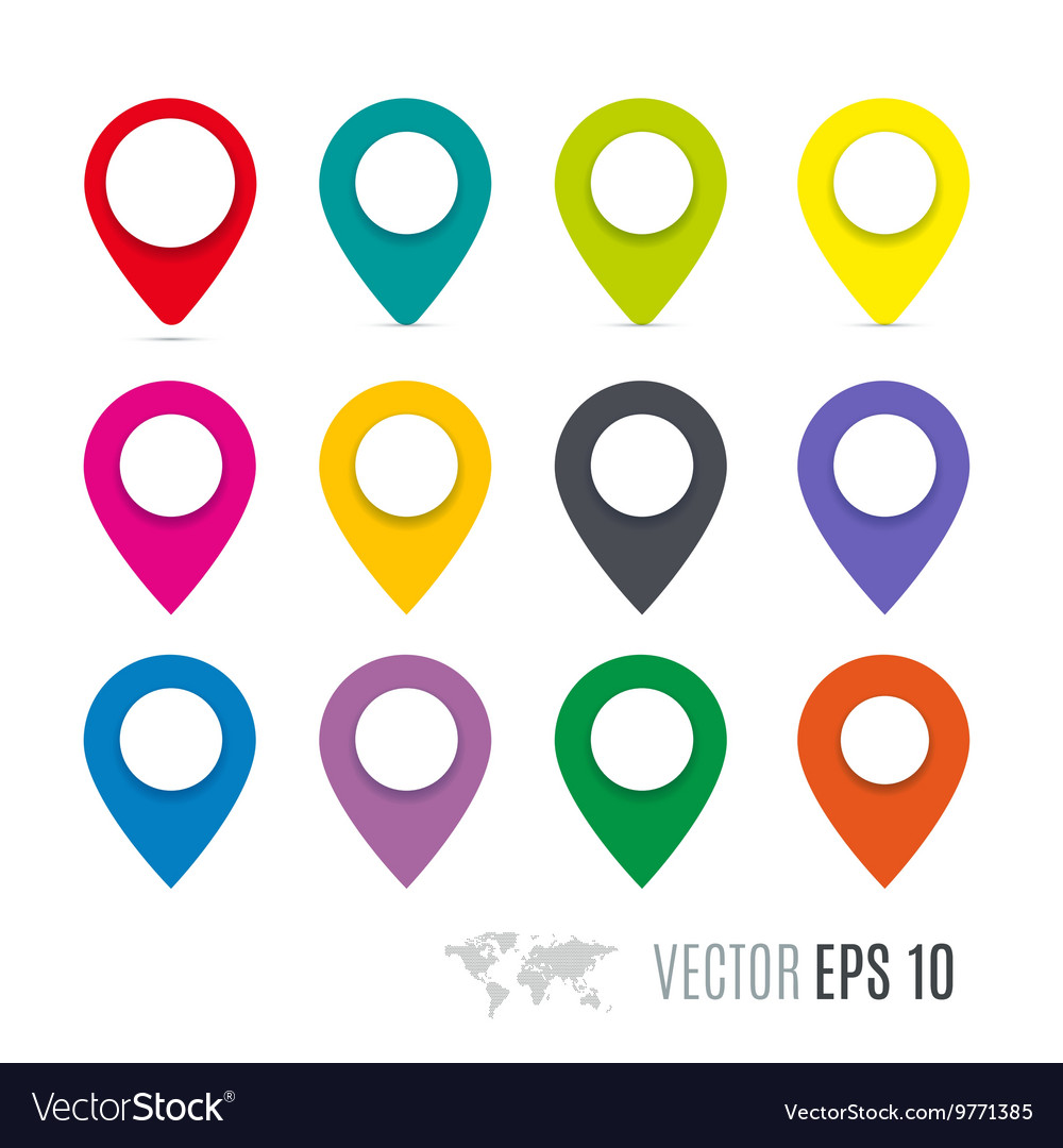 Map pin flat design style modern icon pointer Vector Image