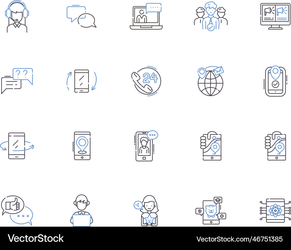 Phone outline icons collection phone cellular Vector Image