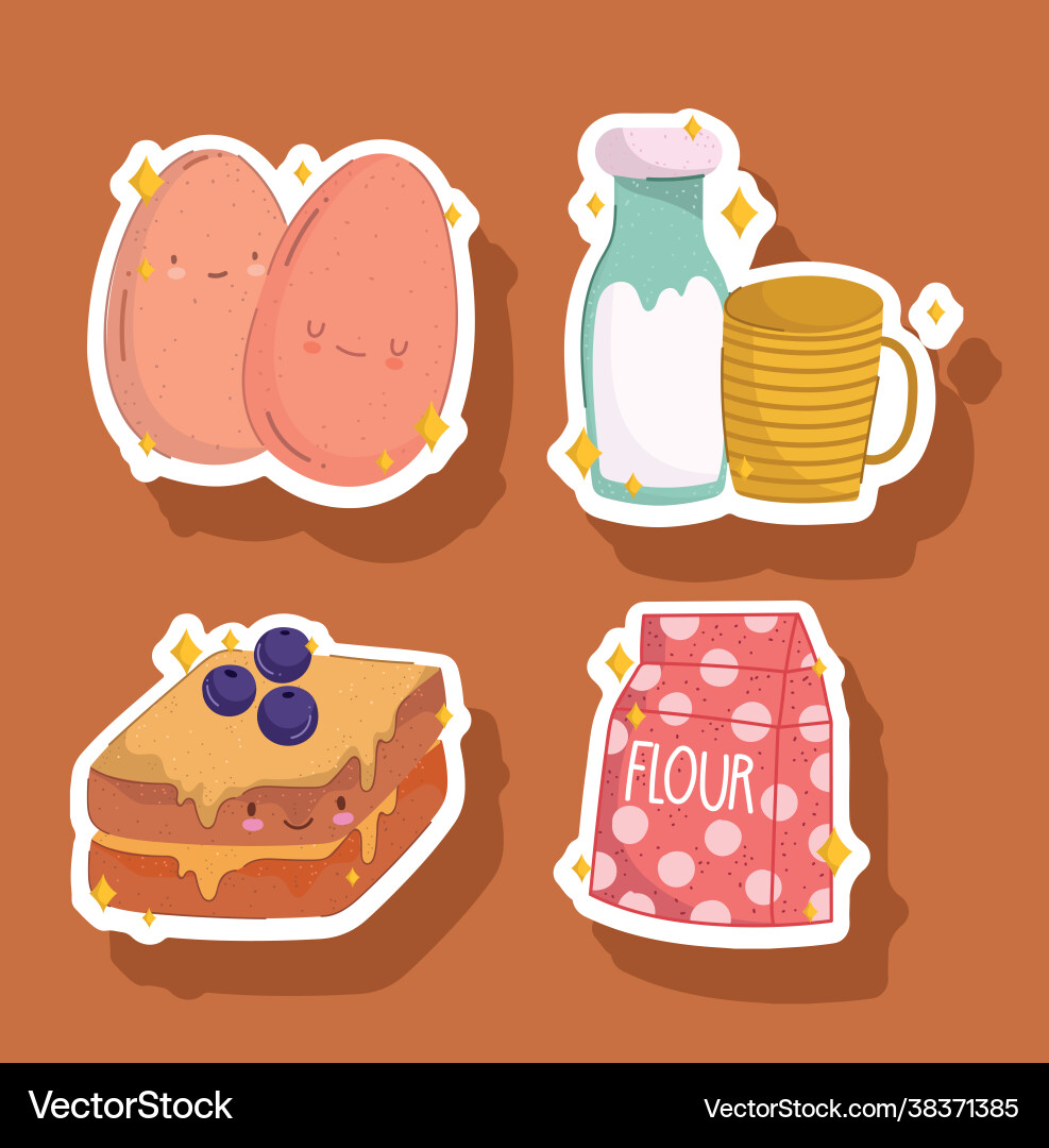 Set breakfast Royalty Free Vector Image - VectorStock