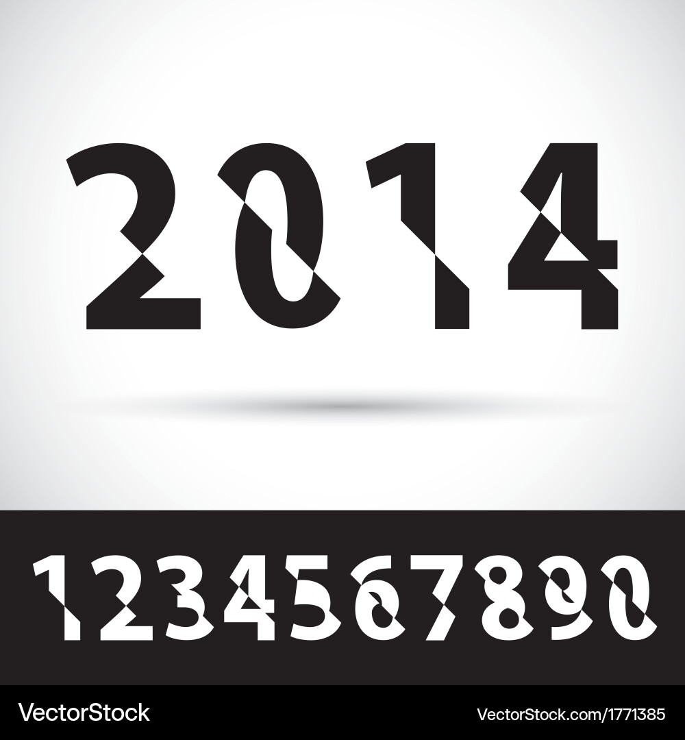 Set of cut alphabet numbers Royalty Free Vector Image