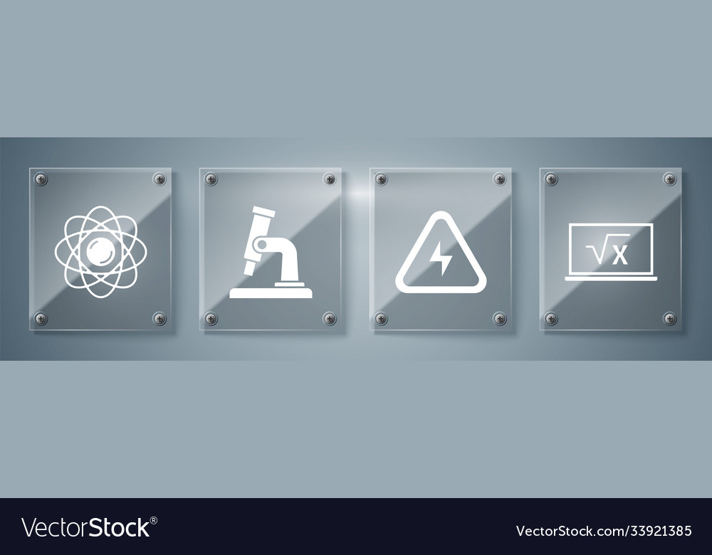 Set square root x glyph high voltage Royalty Free Vector Set square root x glyph high voltage Royalty Free Vector