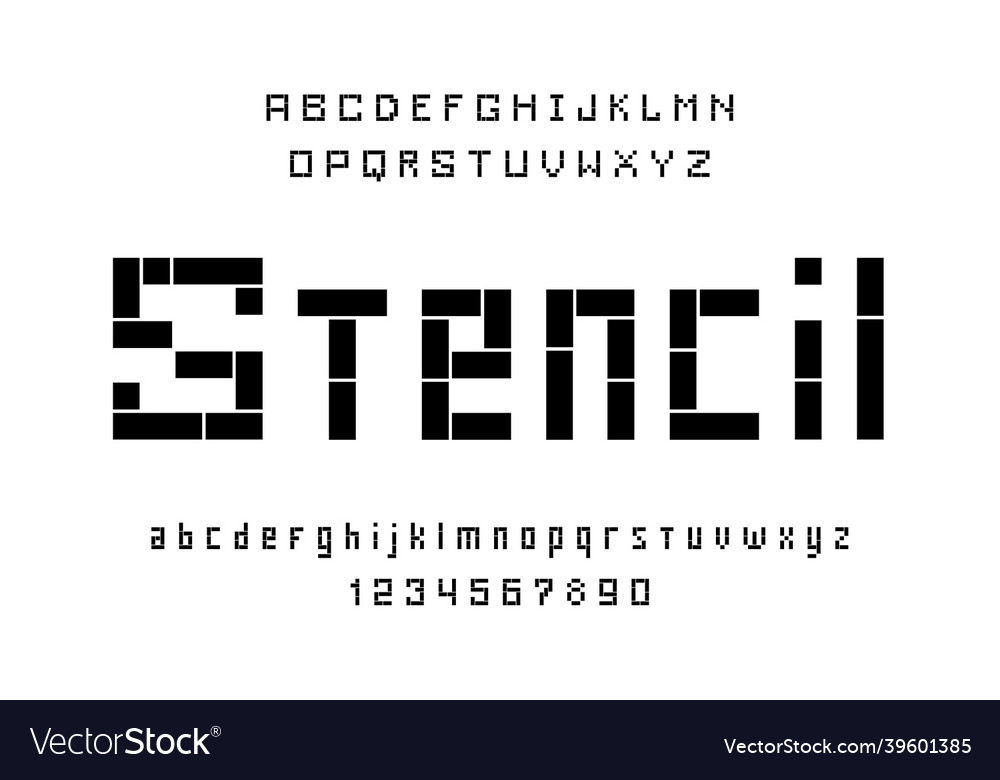 Stencil font Royalty Free Vector Image - VectorStock