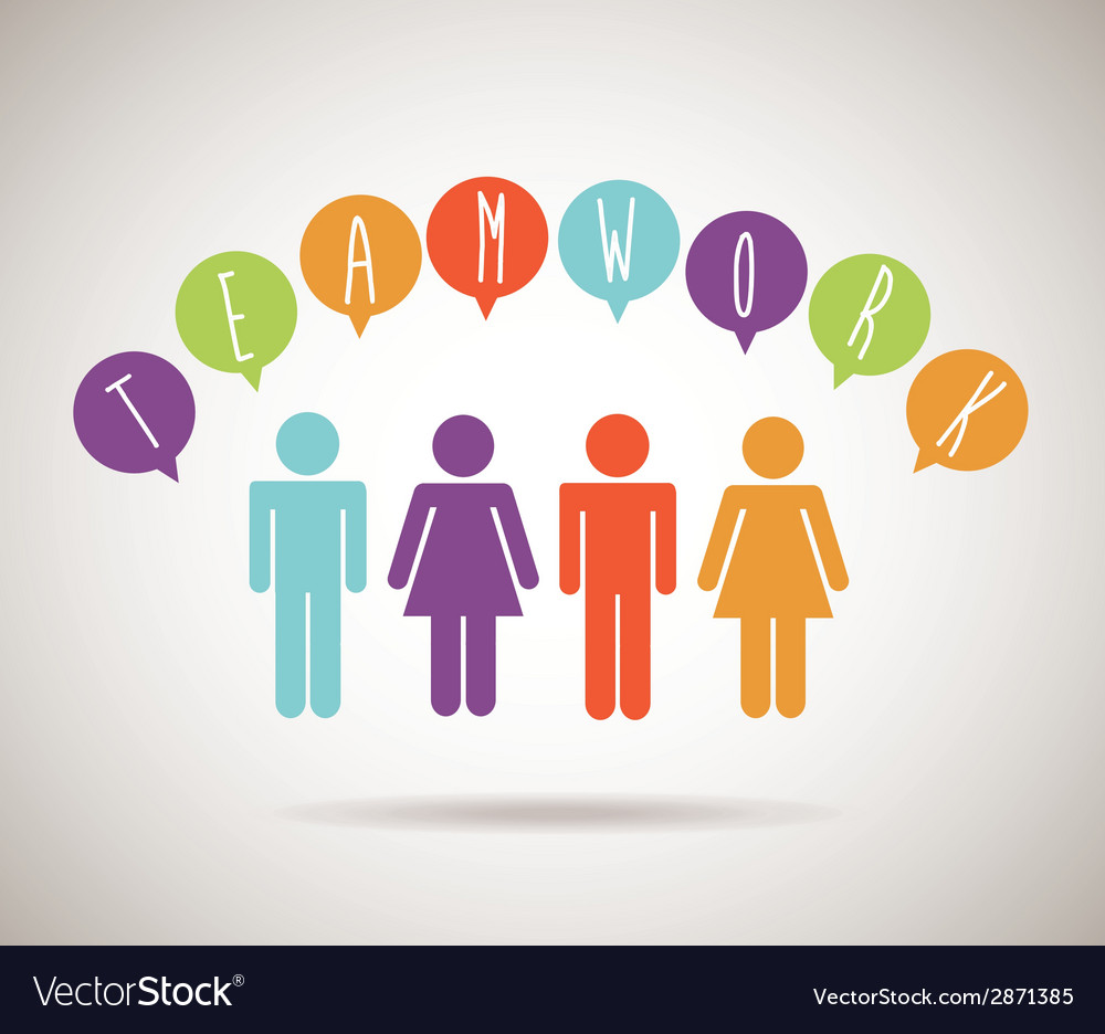 Teamwork design over gray background Royalty Free Vector