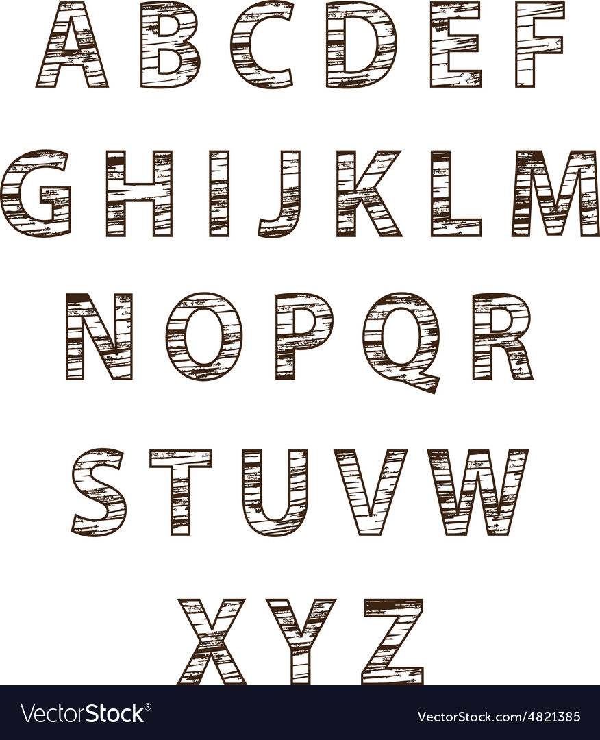 Textured tree font Royalty Free Vector Image - VectorStock