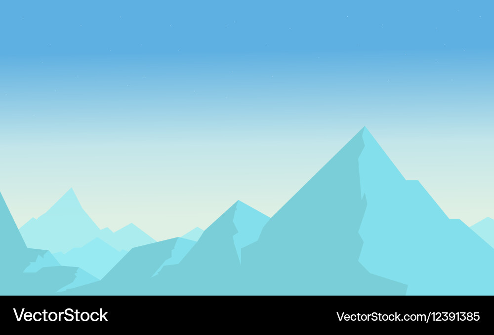 Vetcor flat of blue mountain Royalty Free Vector Image