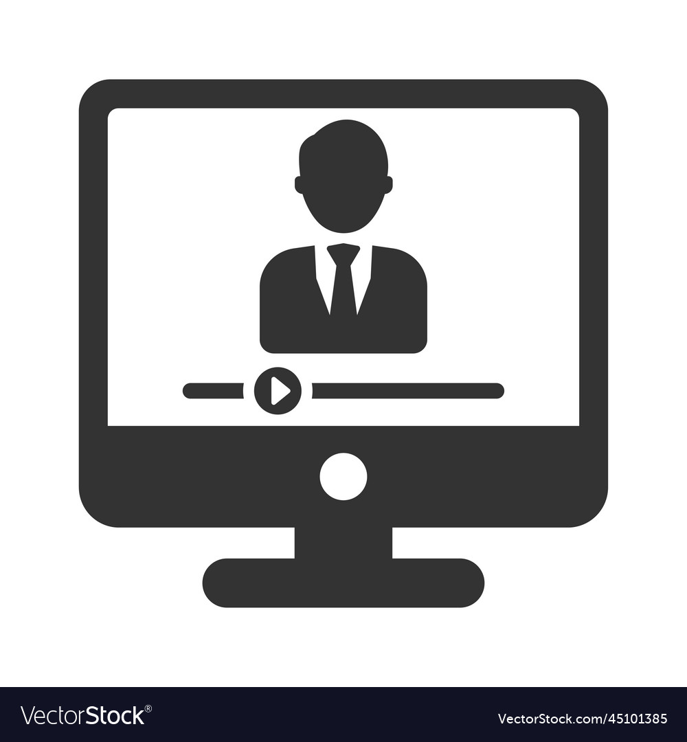 Video tutorial icon Royalty Free Vector Image - VectorStock