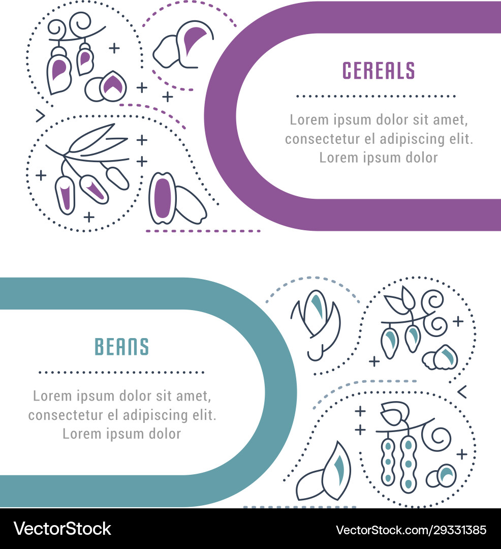 Website banner and landing page cereals Royalty Free Vector
