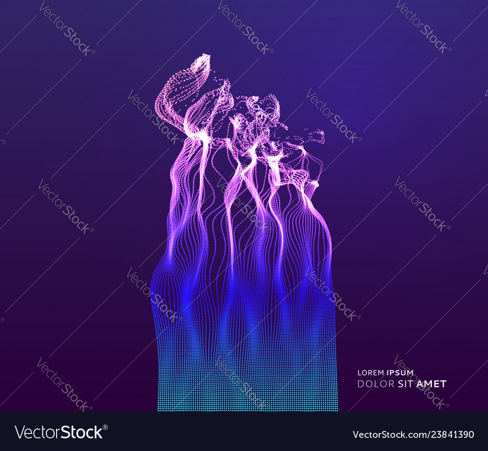 Array with dynamic emitted particles water splash Vector Image