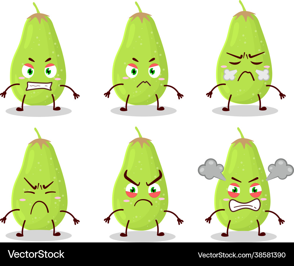 Bilimbi character with various angry expressions Vector Image