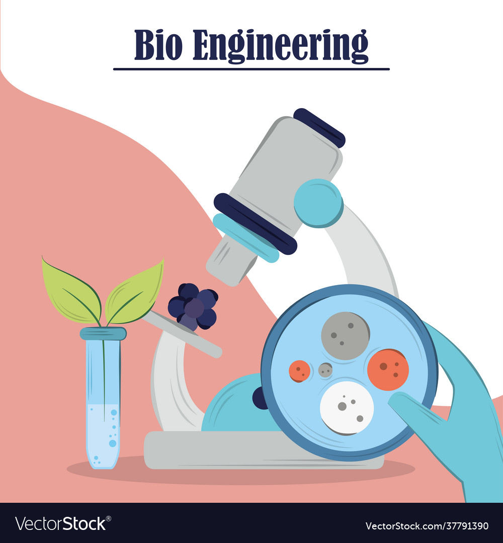 Bioengineering equipment experiment Royalty Free Vector