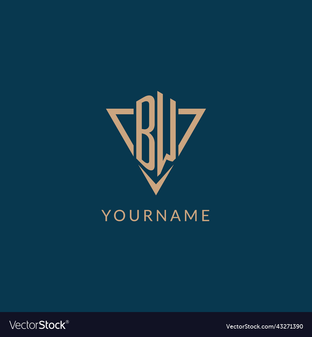 Bw logo initials triangle shape style creative Vector Image
