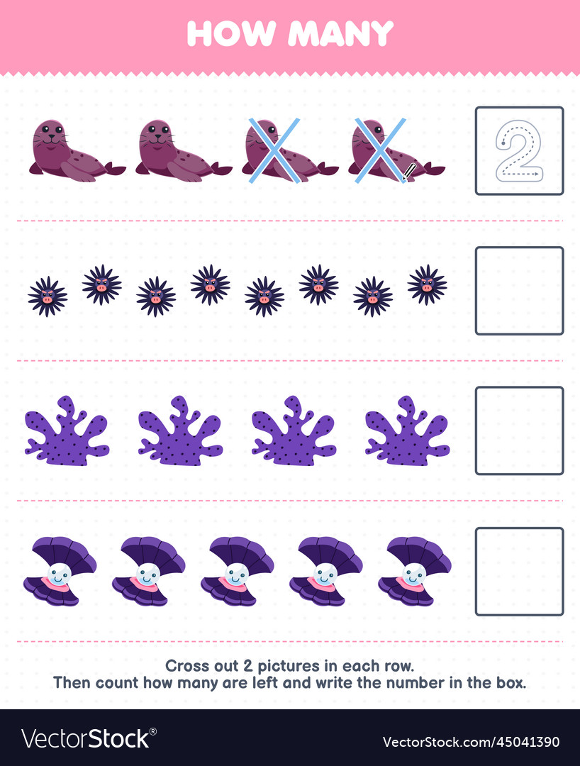 Education game for children count how many cute Vector Image