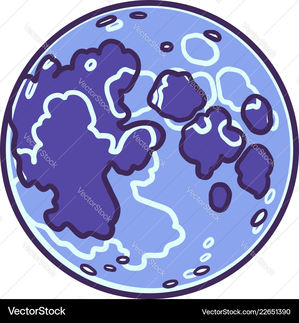 Gas blue planet icon hand drawn style Royalty Free Vector