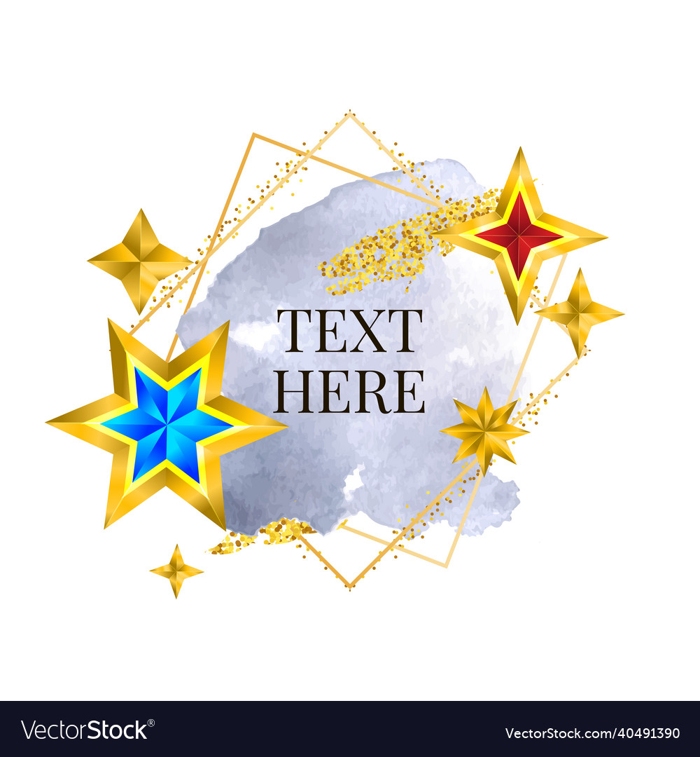 Gold frame paint hand painted brush stroke Vector Image