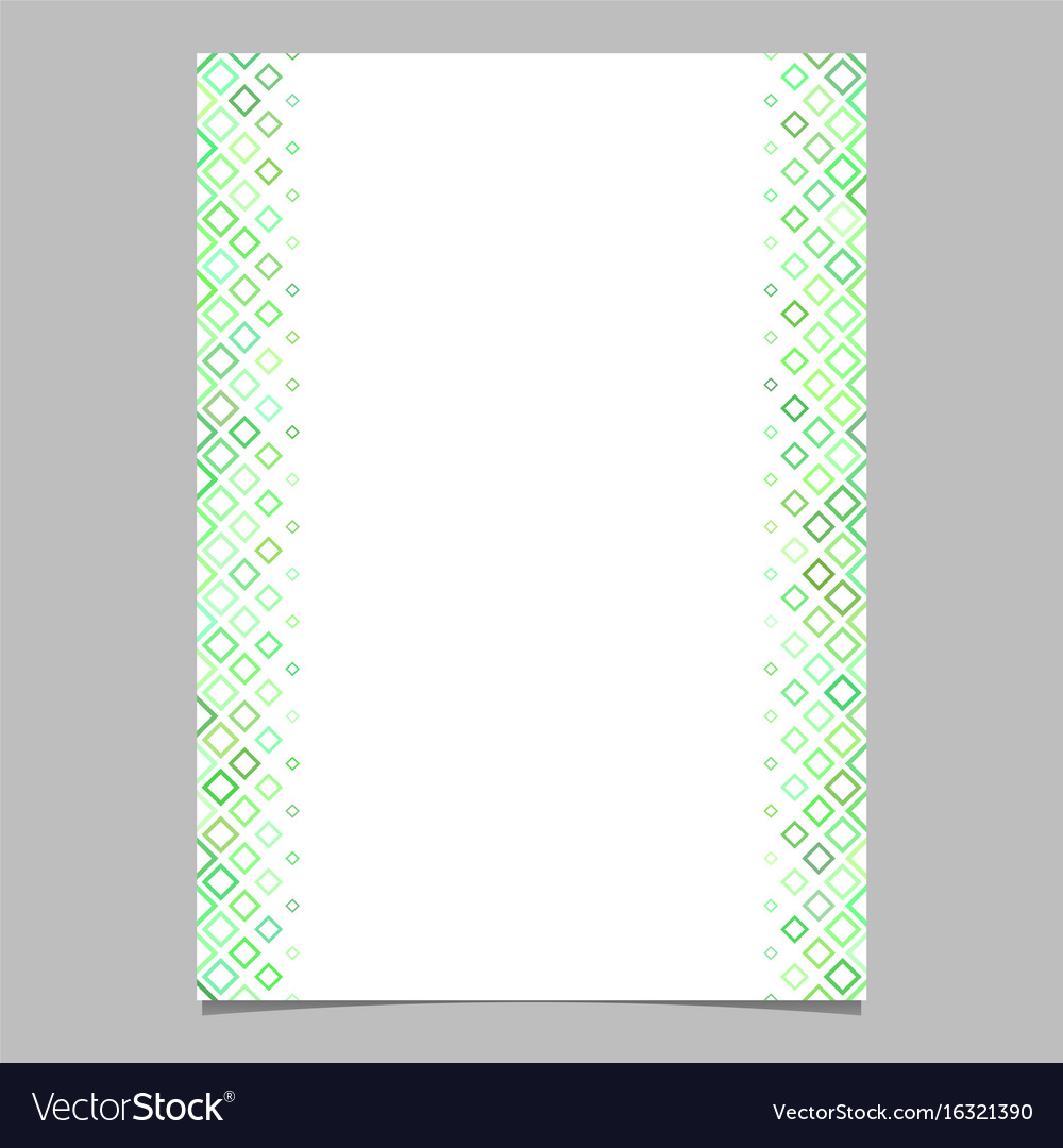 Green diagonal square pattern page template Vector Image