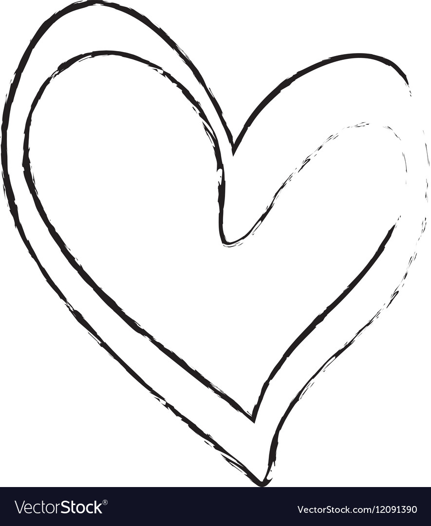 Heart scribble draw Royalty Free Vector Image - VectorStock