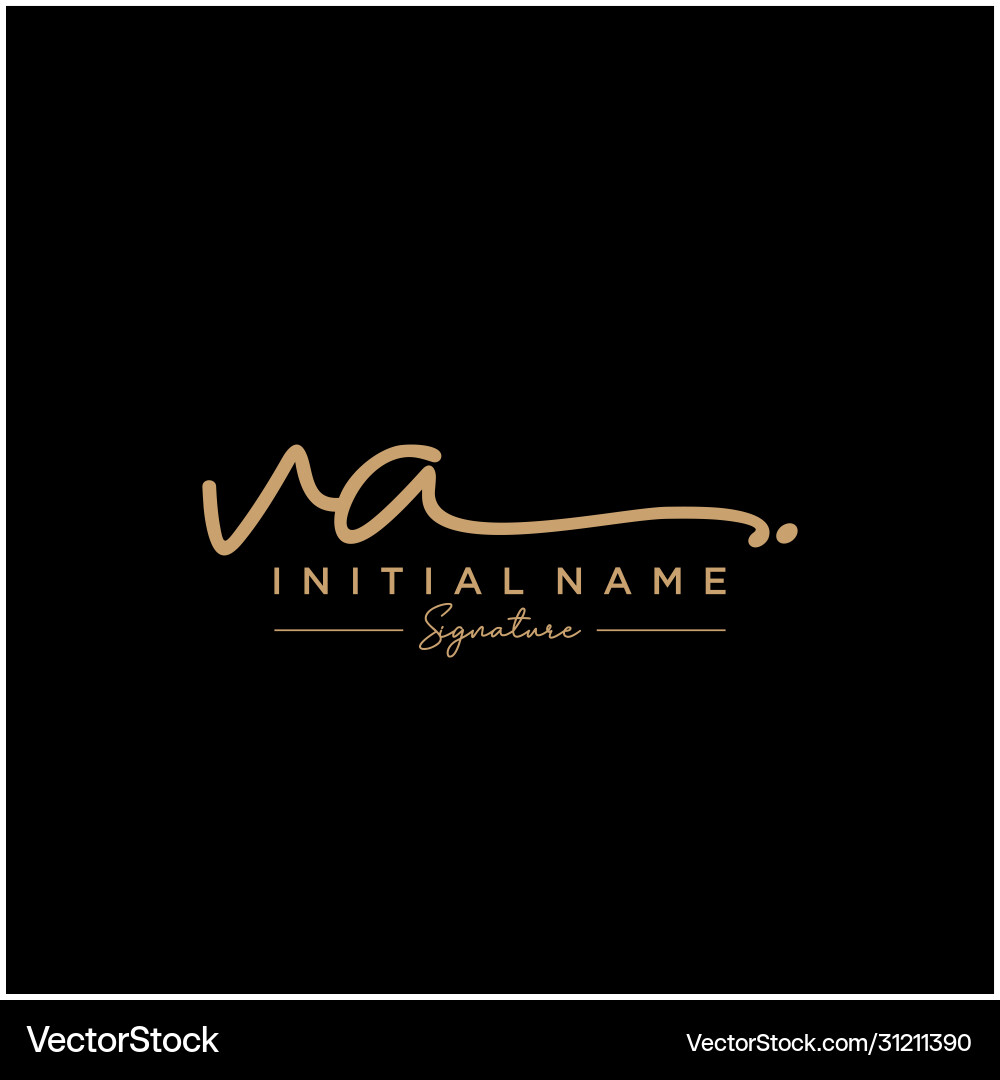 Letter va signature logo template Royalty Free Vector Image