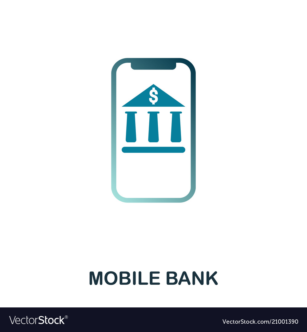 Mobile bank icon flat style design ui Royalty Free Vector
