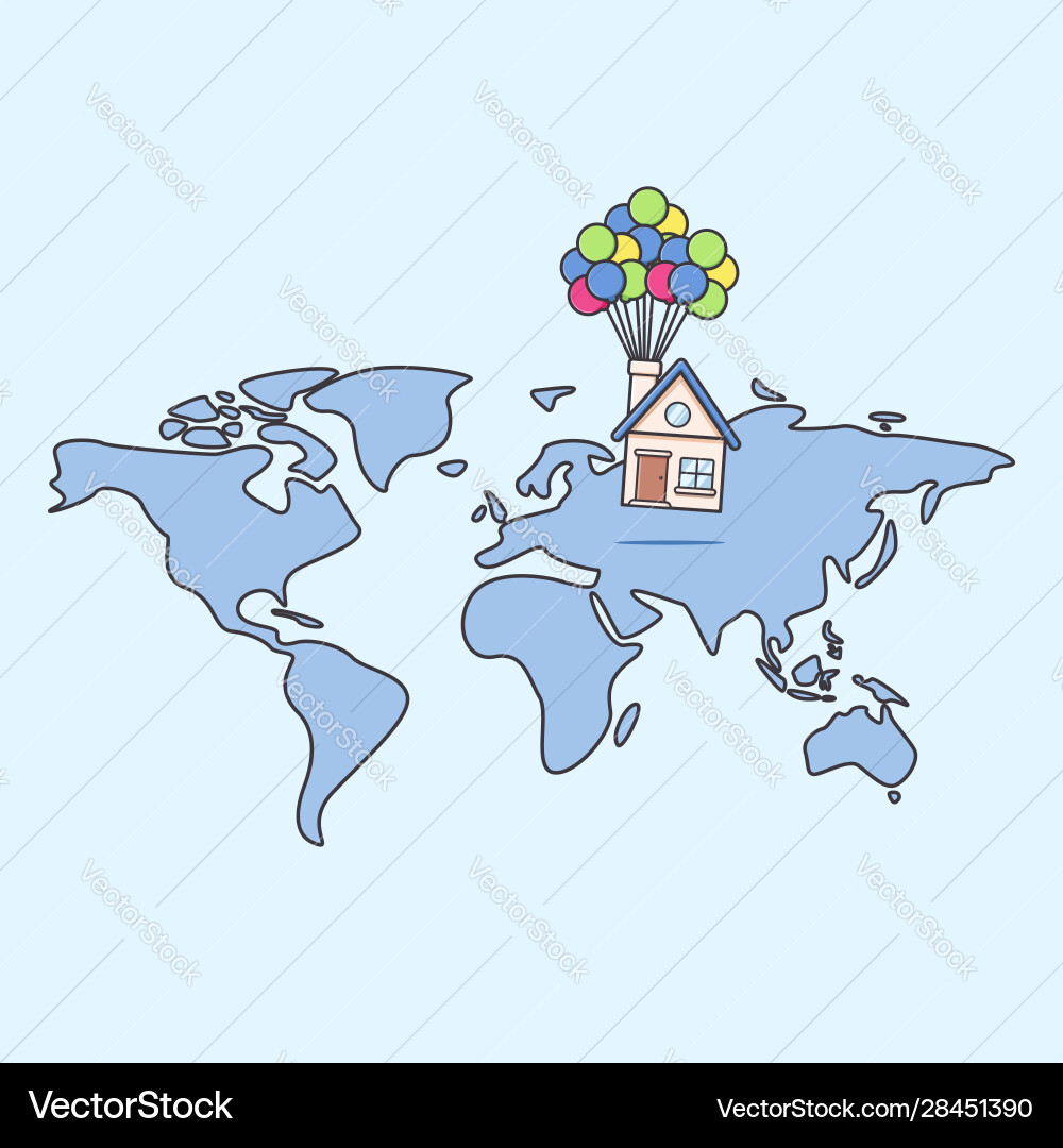 Moving or relocating house service world wide Vector Image