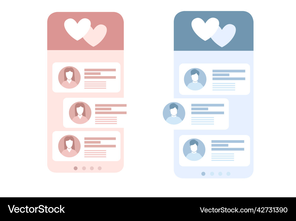 Pink and blue chat app for messaging female Vector Image
