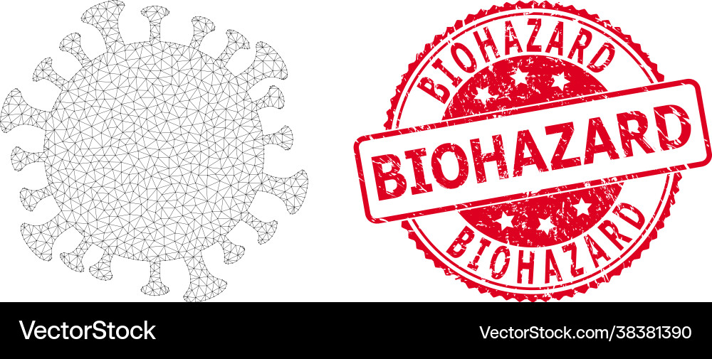 Rubber biohazard round seal stamp and mesh carcass
