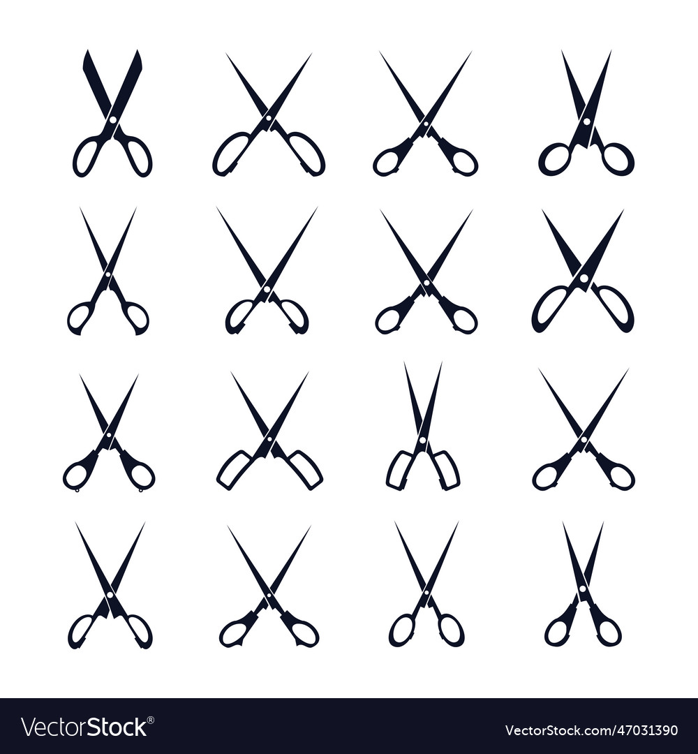 Scissors icon set Royalty Free Vector Image - VectorStock