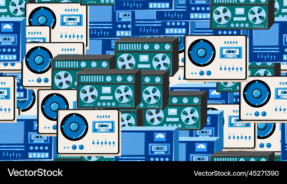Seamless pattern endless with music audio Vector Image