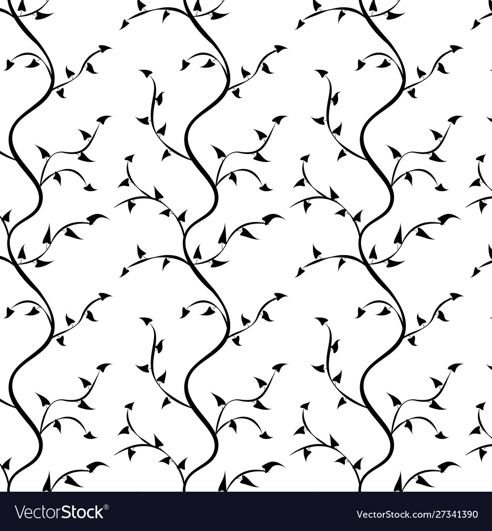 Seamless retro tree and leaf pattern isolated Vector Image